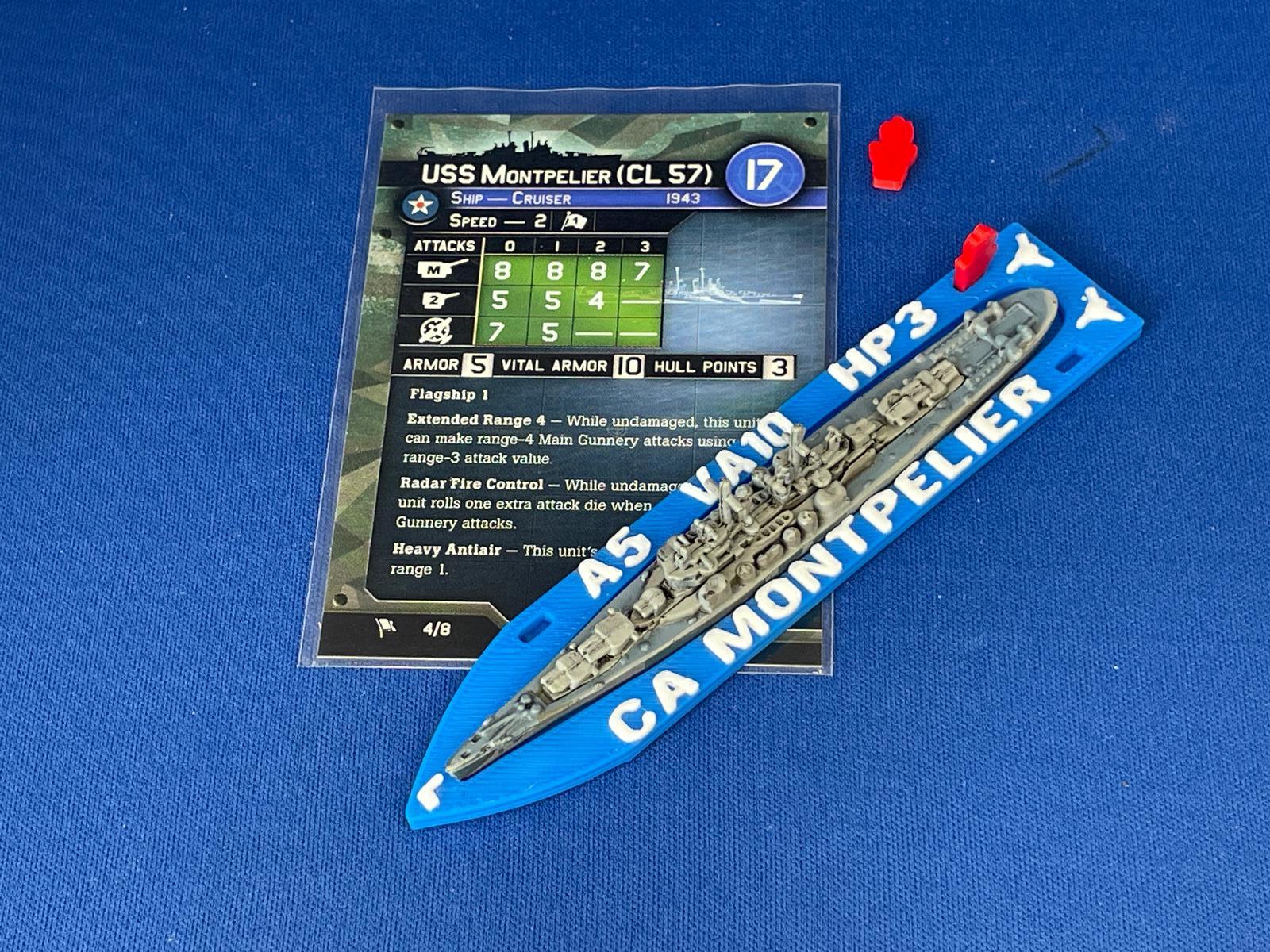 War at Sea USS Montpelier Ship Base - Game Aid by The Fun Kingdom ...